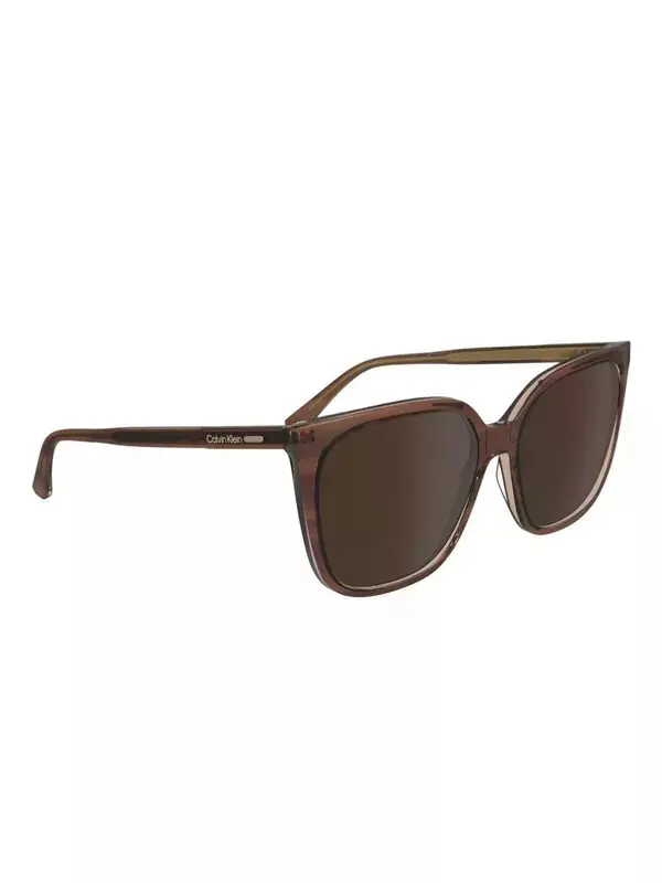 Calvin Klein Striped Acetate Square Sunglasses