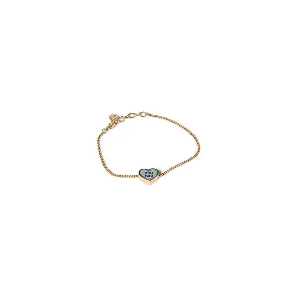Miu Miu Metal Bracelet - Gold/celeste
