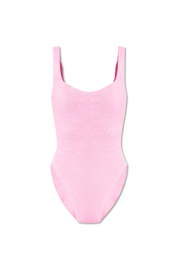 Hunza G Square Neck One-piece Swimsuit - Pink