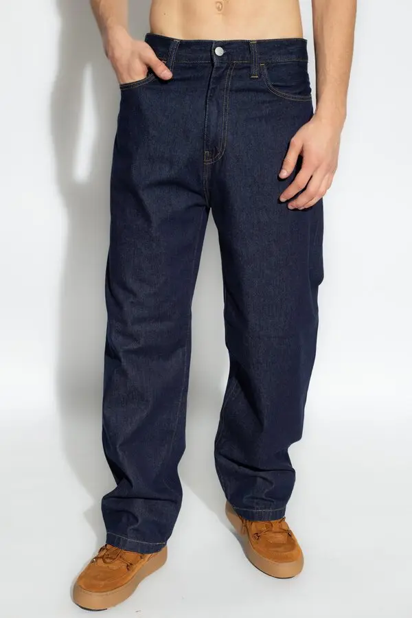 Carhartt Work In Progress Straight Leg Jeans With Logo