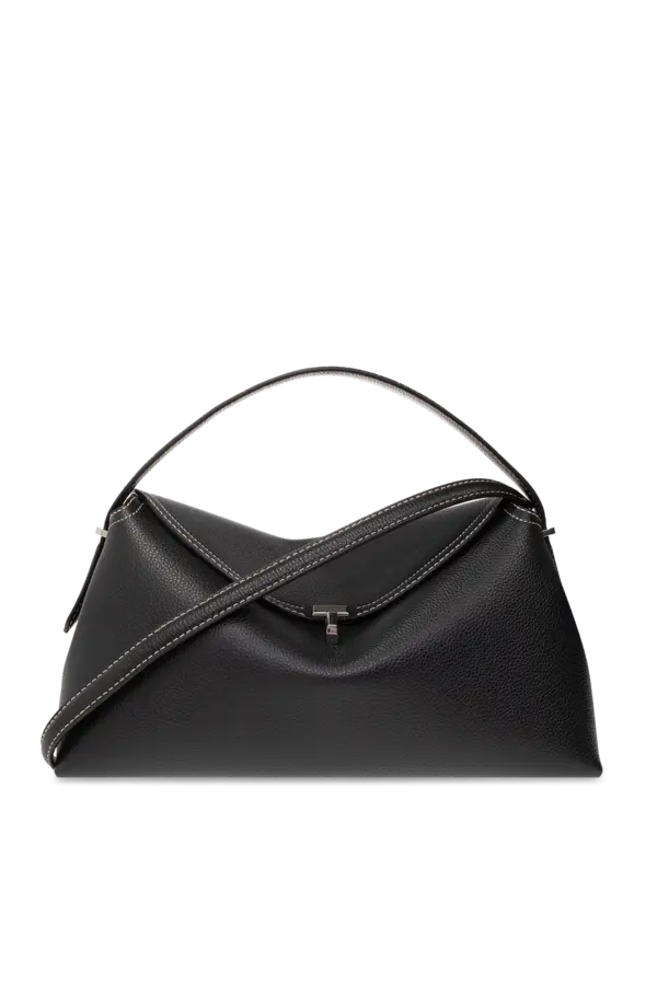 TOTEME Leather Shoulder Bag - Black