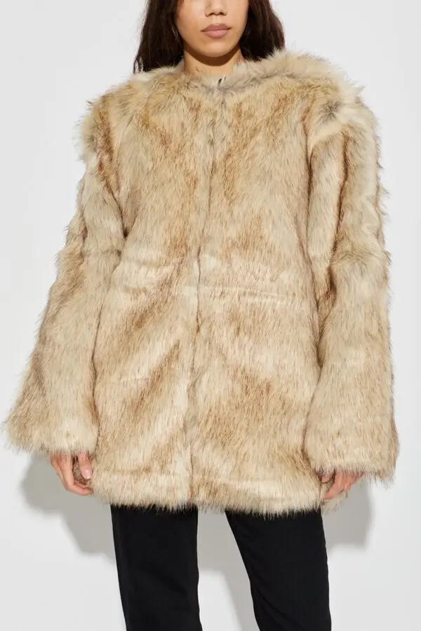 GESTUZ Gzricca Faux Fur Coat - Beige