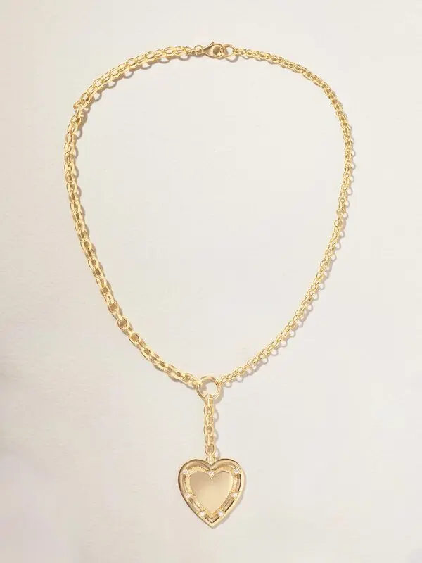 FOUNDRAE Heart Token Diamond Necklace - Gold