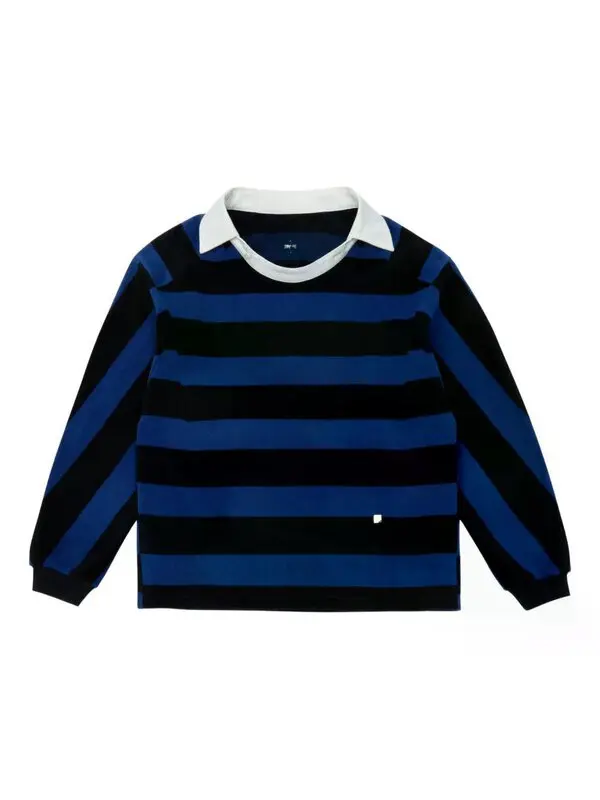 ADER ERROR Striped Long-sleeve Polo Shirt