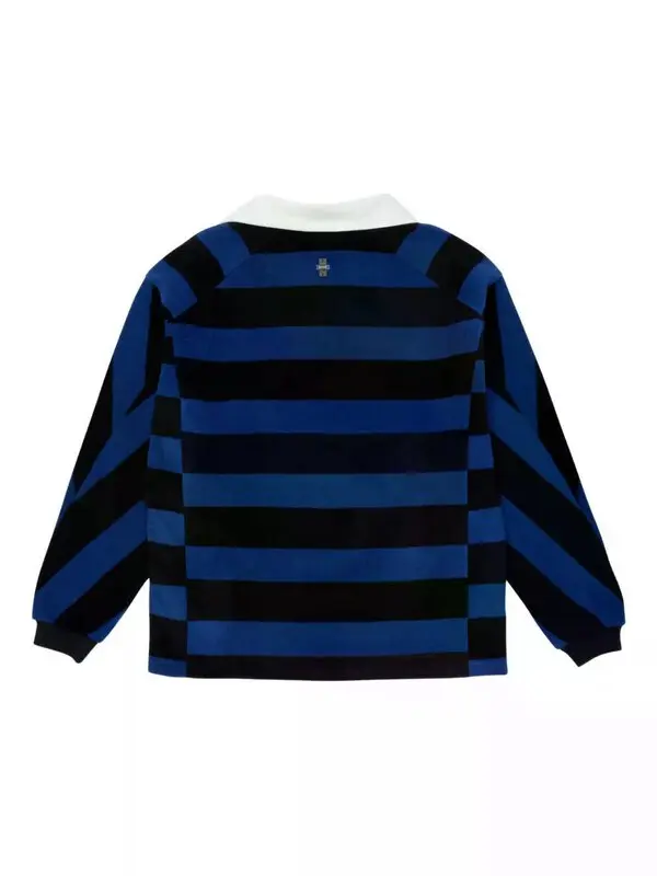ADER ERROR Striped Long-sleeve Polo Shirt