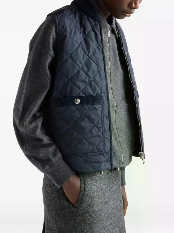 Prada Re-nylon Ribbed Knit Quilted Vest - Blue