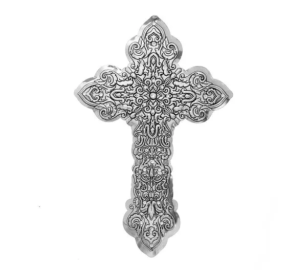 WENDELL AUGUST Baroque Wall Cross With Crystals