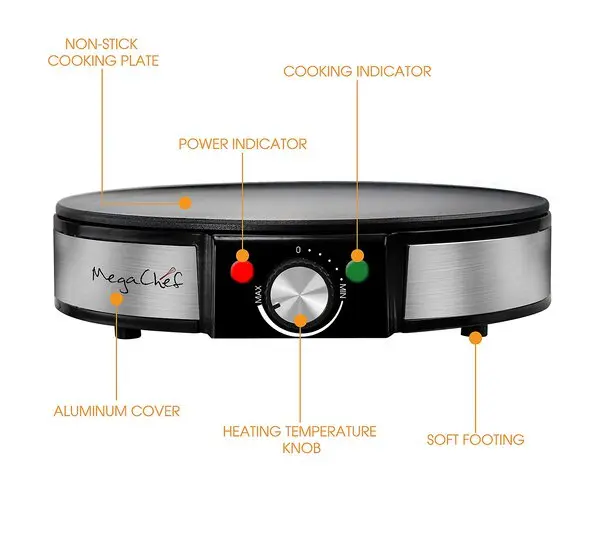 MEGACHEF Nonstick Crepe & Pancake Maker Breakfa St Griddle