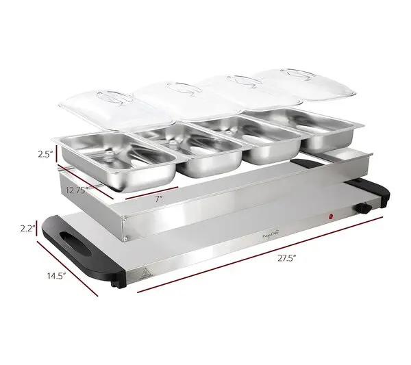 MEGACHEF 4 Section Buffet Server & Food Warmer