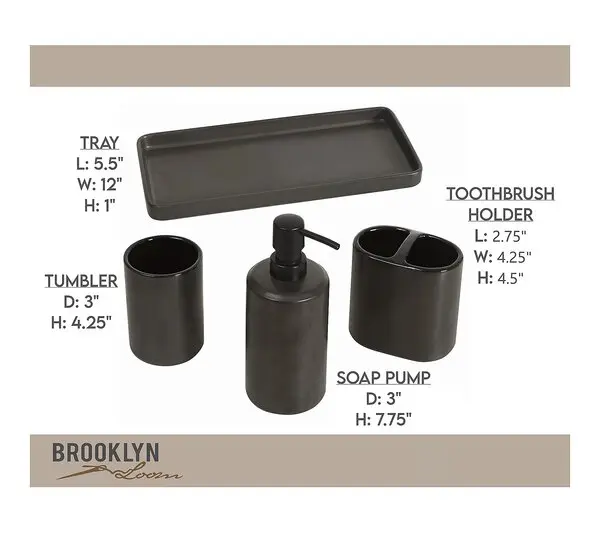 BROOKLYN LOOM Eli Bronze 4-piece Bath Accessory Set
