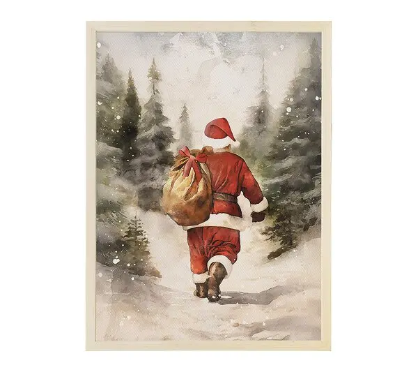 SINCERE SURROUNDINGS 24' Santa Walking Art Thin Frame