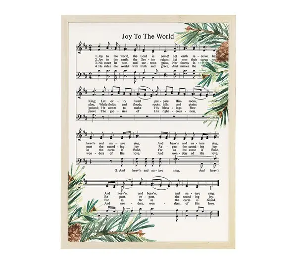 SINCERE SURROUNDINGS 24' Joy To World Hymn Thin Frame