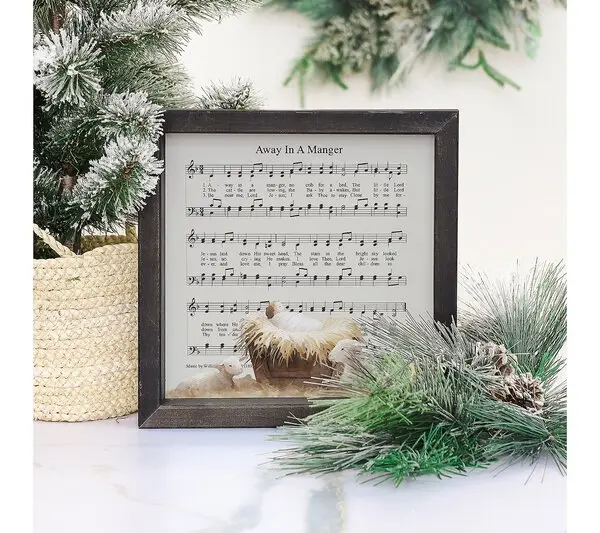 SINCERE SURROUNDINGS 10' Away In A Manger Art R Ustic Frame - One-color