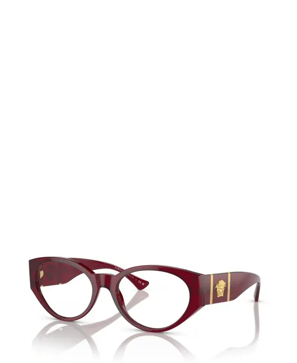 Versace Round Eyeglasses - Bordeaux Transparent