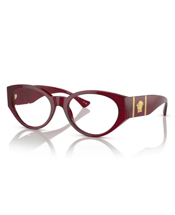 Versace Round Eyeglasses - Bordeaux Transparent