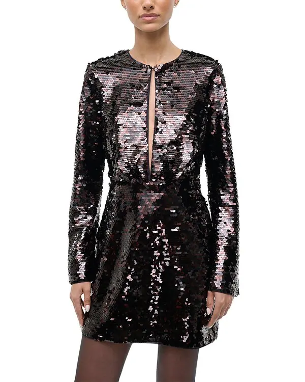 Staud Fifi Sequined Front Slit Dress