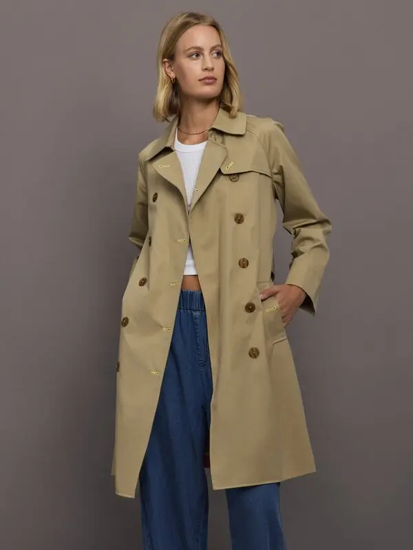 KERRI ROSENTHAL Double-breasted Cotton Trench Coat