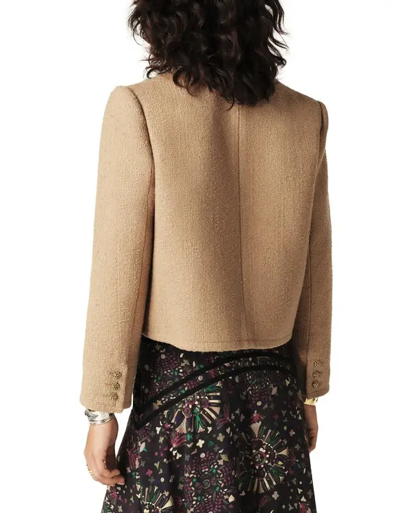 Ba&sh Meredith Cropped Boxy Jacket - Camel