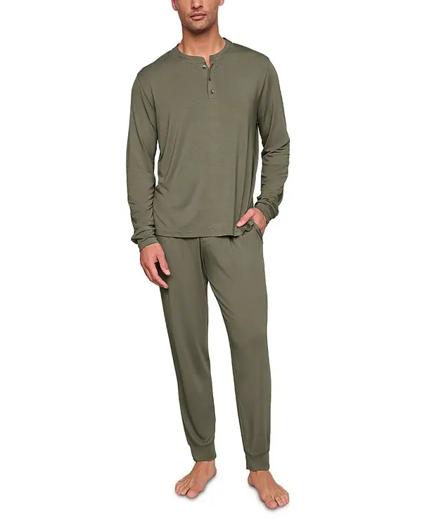 Eberjey Henry Pajama Set - Smokey Olive