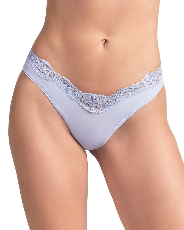 SKIMS Fits Everybody Lace Dipped Thong Pack Of Five - Periwinkle