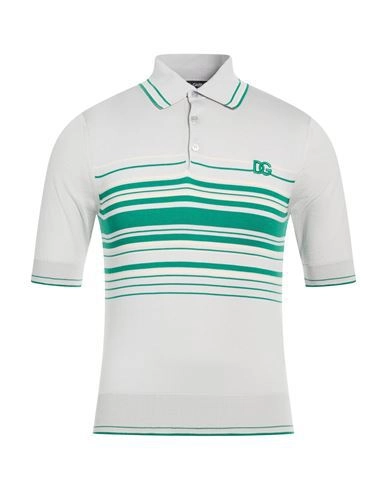 Dolce & Gabbana Striped Polo Sweater - Grey