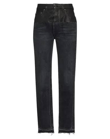 Amiri Cotton And Cow Leather Straight-leg Jeans
