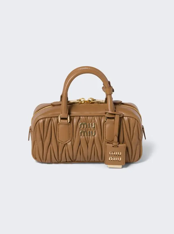 Miu Miu Arcadie Matelassé Nappa Leather Bag - Beige