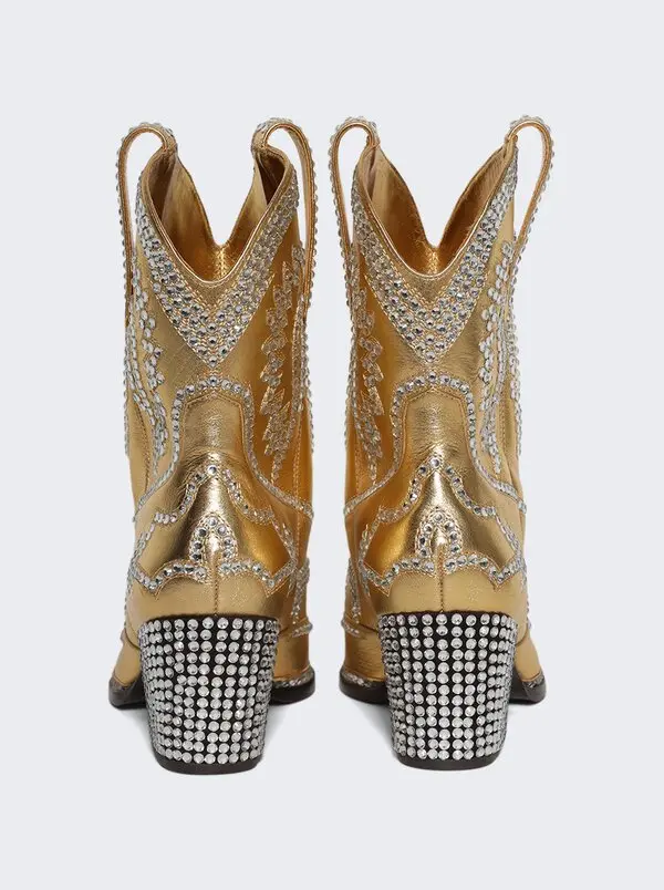GRACE FAENA Rocky Leather Boot - Gold
