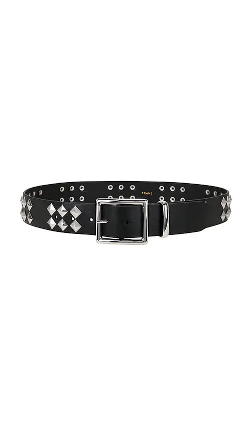 FRAME X Amelia Gray Stud Belt - Black