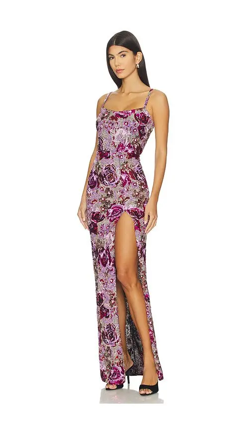 strapless open back dress Magnolia Gown in Blush Multi by Bronx and Banco main image 1