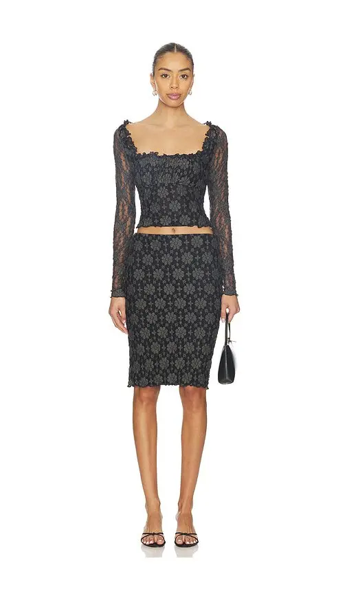 Free People X Lucinda Lace Long Sleeve Set - Black Combo