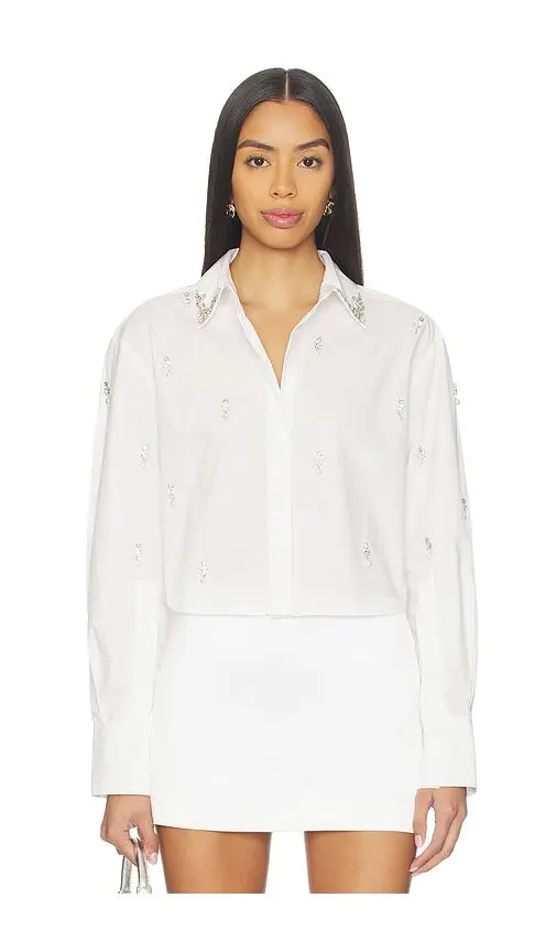 Simkhai Renata Embellished Button Down Shirt - White