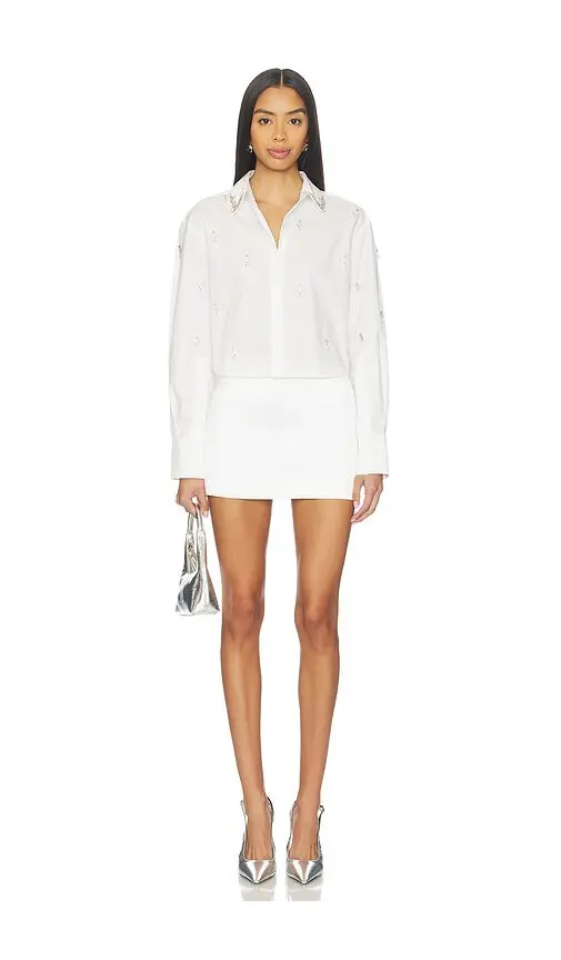 Simkhai Renata Embellished Button Down Shirt - White