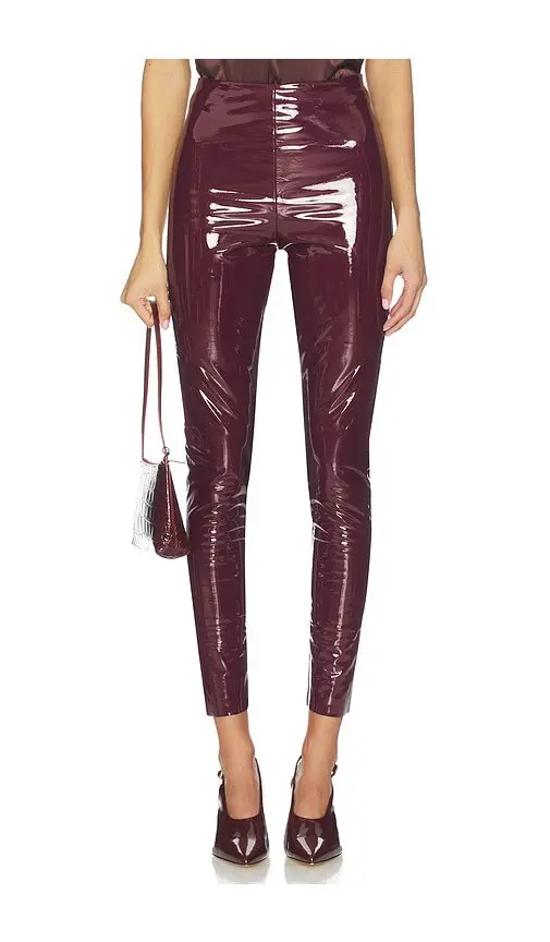 Commando Faux Patent Leather Legging - Burgundy