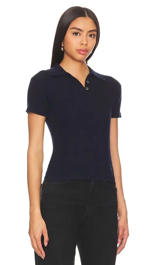 Guest In Residence Shrunken Cashmere Polo Top