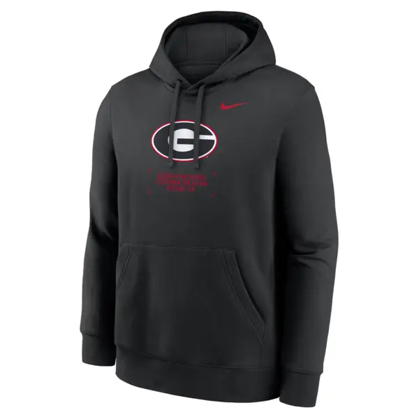 Nike Georgia Club Basketball 2-hit College Pullover Hoodie - Black