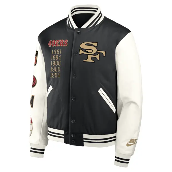 Nike San Francisco 49ers Rivalries Collection Nfl Varsity Jacket - Black