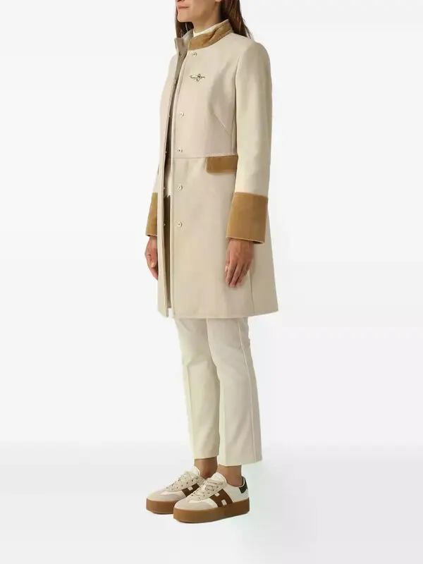 FAY Single-breasted Coat With Hook Detail