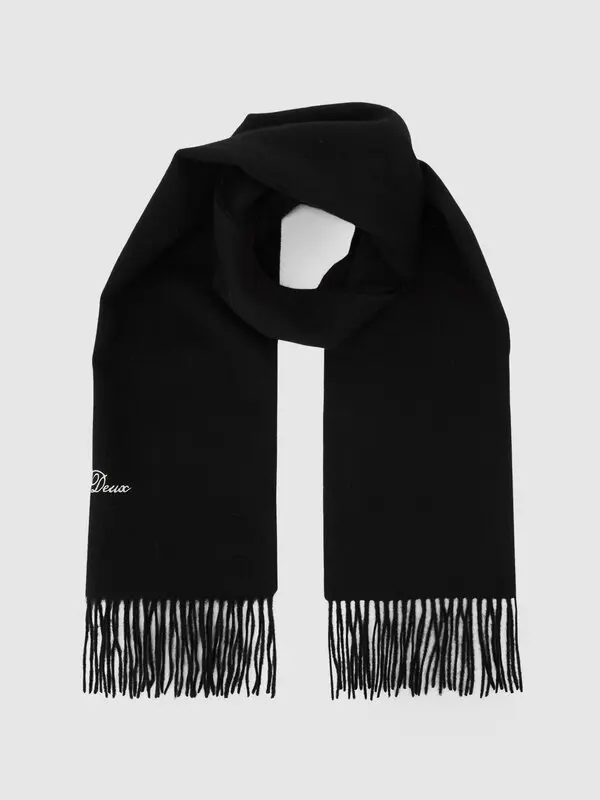 LES DEUX Wool Logo-embroidered Scarf