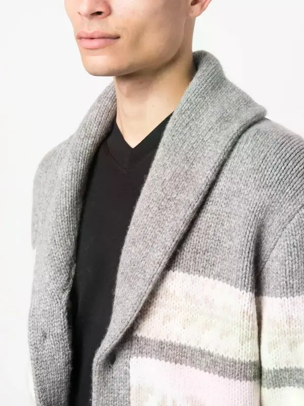 Brunello Cucinelli Pattern-intarsia Knitted Cashmere Cardigan