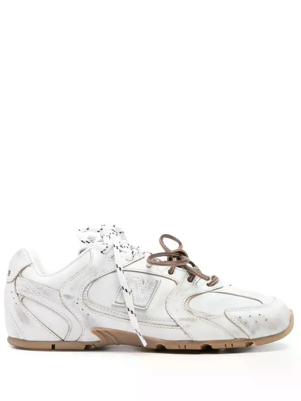 Miu Miu X New Balance Calf Leather Sneakers - White