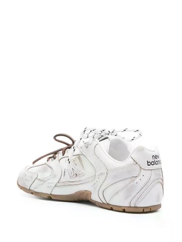 Miu Miu X New Balance Calf Leather Sneakers - White