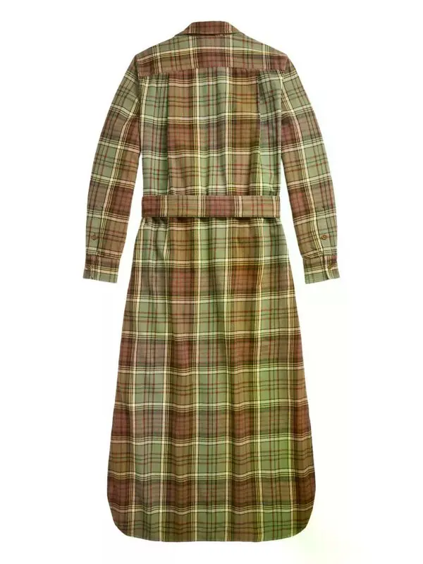 Ralph Lauren Selina Plaid Shirt Dress In Green - 35% Off | Editorialist
