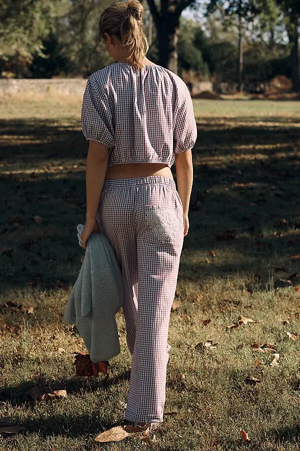 LYREBIRD Flannel Wide-leg Pants