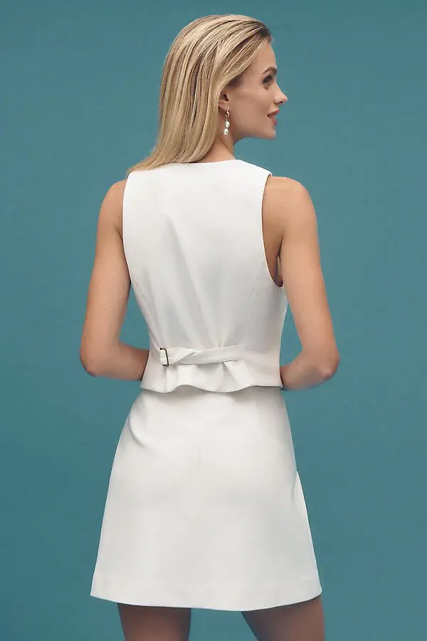 Bhldn Tailored Crepe Vest Top - White
