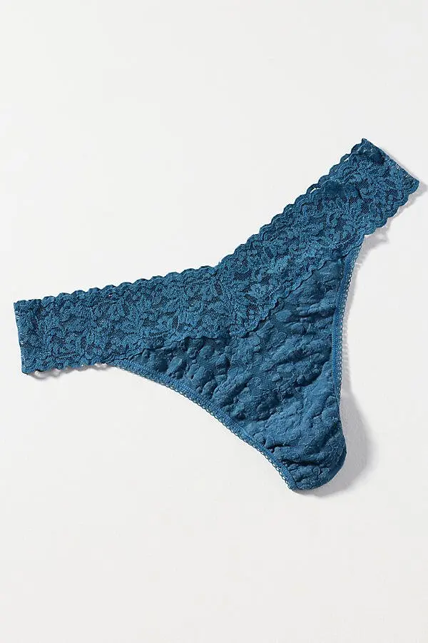 Hanky Panky Ggerbread House Origal Rise Thong - Stone Blue