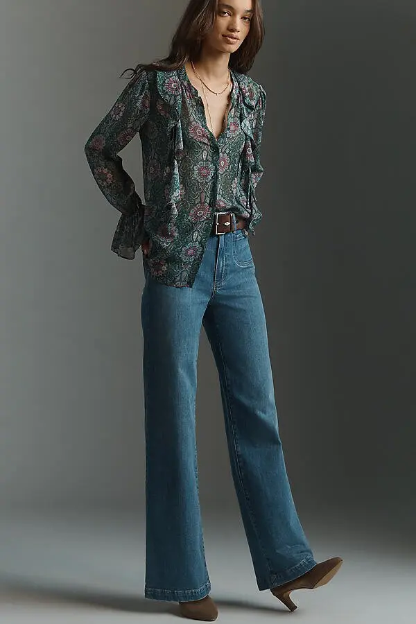 Paige Anessa High-rise Wide-leg Jeans - Written