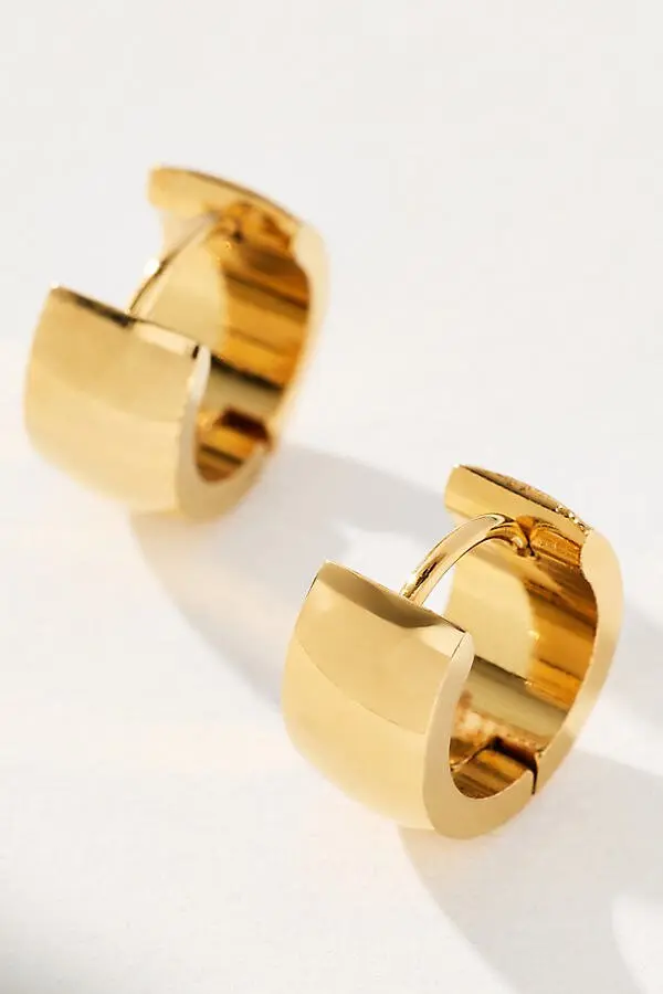 Anthropologie Water-resistant Huggie Hoop Earrings - Gold