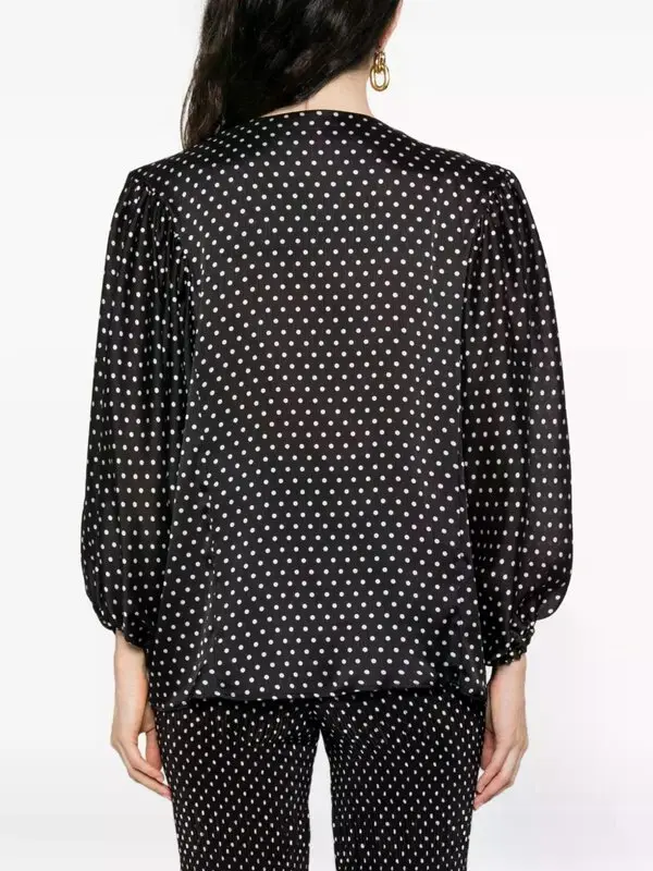 SIMONA CORSELLINI Polka-dot Tie-neck Top