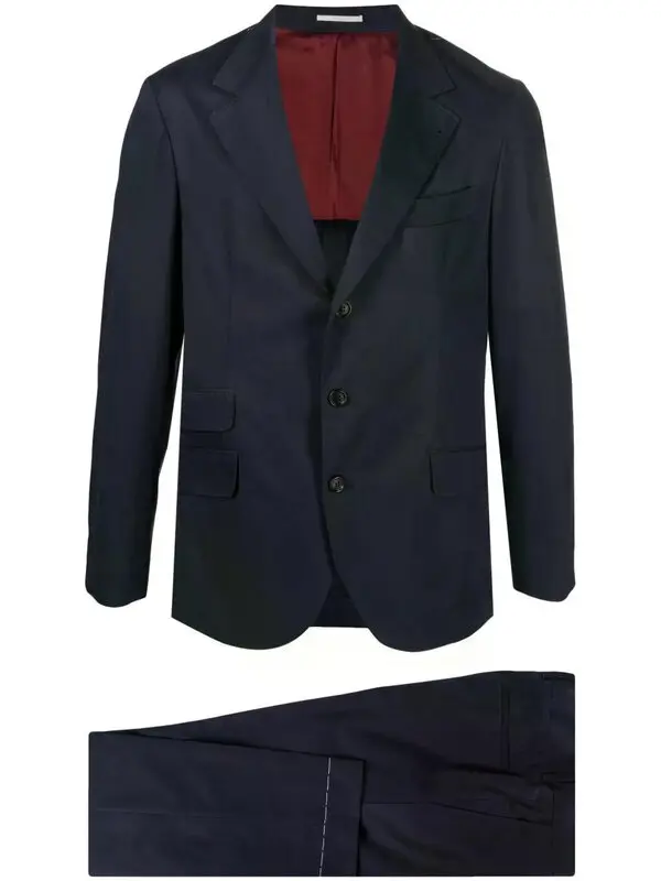 Brunello Cucinelli Two-piece Cotton-cashmere Suit - Blue